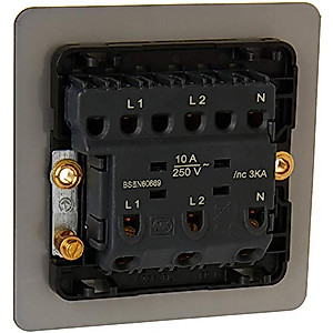 MK Edge K14859BRCB 3-Pole Fan Isolator - Brushed Chrome