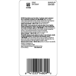 Duracell 384/392 Silver Oxide Button Battery, 1 Count Pack, 384/392 1.5 Volt Battery, Long-Lasting for Watches, Medical Devices, Calculators, and More
