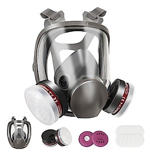 SLJHL Full Face Respirator Mask with Filters Anti Fog Respirators for Organic Gas and Steam Chemical Epoxy Resin Dust Woodworking Welding 6800