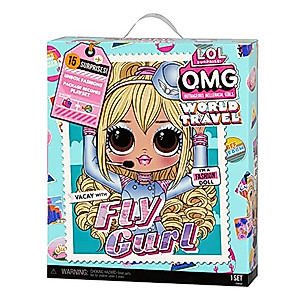 LOL Surprise OMG World Travel™ Fly Gurl Fashion Doll with 15 Surprises Including Fashion Outfit, Accessories and Reusable Playset – Great Gift for Girls Ages 4+