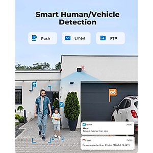 Reolink PoE Security Camera System Bundle, 12pcs 8MP Person/Vehicle Detection Smart Cameras,a 16CH NVR Pre-Installed with 4TB HDD(Include 8 x 18M Cat5 Cable)