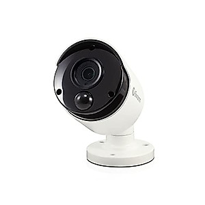 Swann Wired PIR Bullet Security Camera, 5MP Super HD Surveillance Cam with Infrared Night Vision, Thermal, Heat & Motion Sensing, Add to DVR with BNC, SWPRO-5MPMSB