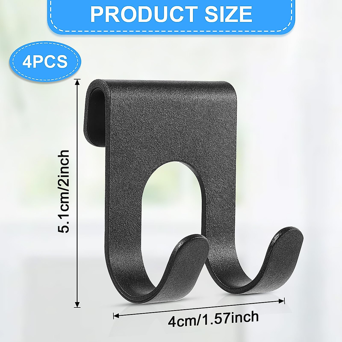 Qianyu 4Pcs Stainless Steel Shaver Hook Holder for Shower Wall Hanger Heavy Duty Waterproof Wall Hooks Bathroom Blade Shaver Holder for Men Women Towels Coat Hat