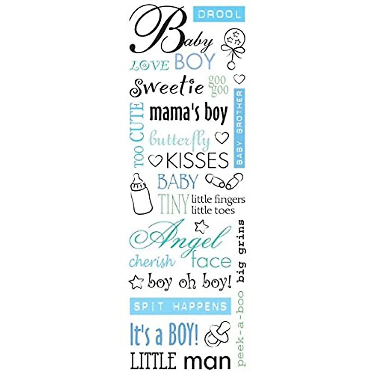 Newborn Baby Boy Stickers Set ~ Bundle with 14 Baby Boy Sticker Sheets for Gender Reveal Parties, Baby Showers, Envelopes, Scrapbooking, Party Favors