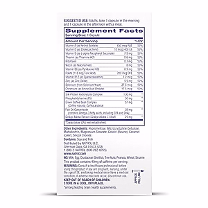 Natrol Cognium Complete, Dietary Supplement for Brain Health, Brain Health Supplements for Adults, 60 Capsules, 30 Day Supply