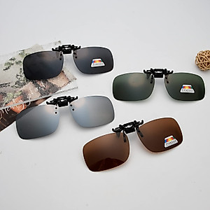 Eyekepper Flip-up Clip-on Sunglasses Polarized 60x43 MM 4-Pack Metal Glasses Clip