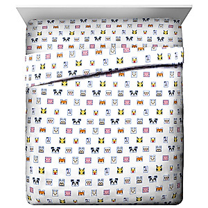 Jay Franco Minecraft Animal Patch Queen Sheet Set - 4 Piece Set Super Soft and Cozy Kid’s Bedding - Fade Resistant Microfiber Sheets (Official Minecraft Product)