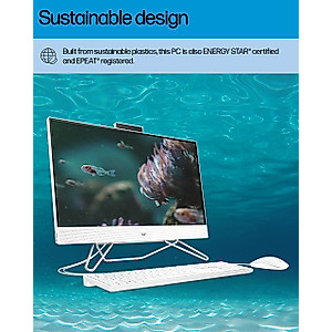 HP All-in-One Bundle PC, AMD Ryzen Processor, Radeon Graphics, 8 GB RAM, 512 GB SSD, FHD IPS Touchscreen Display, Windows 11 Home OS, Dual Computer Speakers, Wi-Fi & Bluetooth (24-cb1140, 2022)