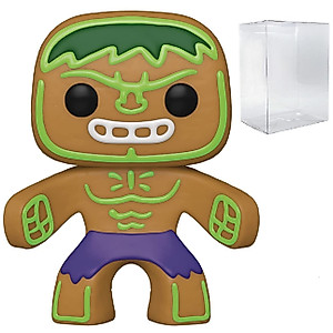 POP Marvel: Holiday - Gingerbread Hulk Funko Vinyl Figure (Bundled with Compatible Box Protector Case), Multicolored, 3.75 inches