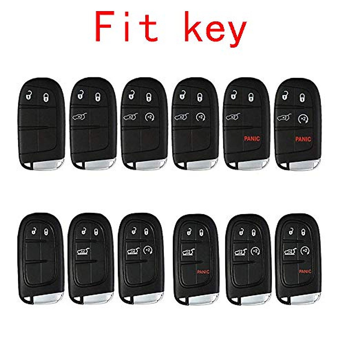 Royalfox 3D Bling Shiny Rhinstone Girly 3/4/5 Buttons Key fob case Cover Skin for Jeep Grand Cherokee Renegade,Fiat,Dodge Charger Challenger Dart Journey Durango,Chrysler 200 300 (Silver)