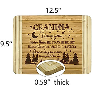 Grandma Gifts, Birthday Mother's Day Thanksgiving Christmas Gift for Nana Grandma Grandmother Mother, Engraved Cutting Board -Grandma You Mean The World to Me