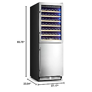 BODEGA 24 Inch Wine and Beverage Refrigerator Cooler,Dual Zone Wine Fridge with Memory Temperature Control 77 Bottles and 180 Cans,Built-In or Freestanding 2-in-1 Wine Cooler for Home Bar Kitchen