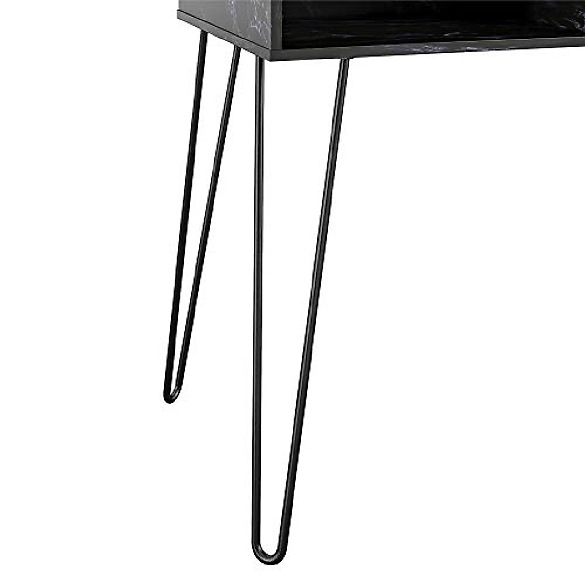 Novogratz Athena Computer Storage, Black Marble Desk