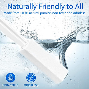 2 Pack Pumice Stone for Toilet Cleaning, Extra Long Handle for Removing Bowl Ring, Pool, Bathroom, Toilet Brush (White)