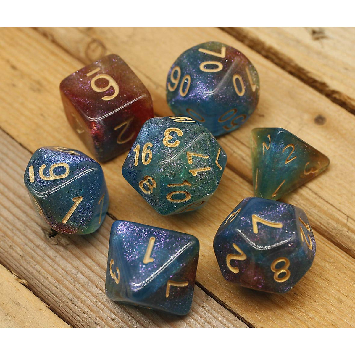 DND Dice Polyhedral 7-Die Dice Set for D&D Dungeons & Dragons Role Playing Gaming Ocean dice