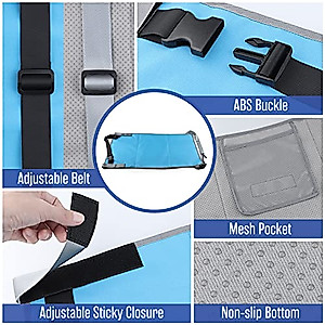 Kids Airplane Footrest, Portable Travel Foot/Leg Rest Baby Hammock Toddler Bed Airplane Seat Extender Mat with Storage Pocket Fits Airplane Flights/High-Speed Rail Seat/Cars/Buses/Trains (Blue)