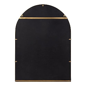 Kate and Laurel Estero Modern Arched Mirror with Shelf, 20 x 28, Gold, Transitional Arch Mirror for Wall