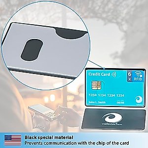 valonic set of 6 RFID blocking sleeves - insertion from the top, Credit Card Protector sleeve for wallet - Protection block for Debit Card and Metro Card