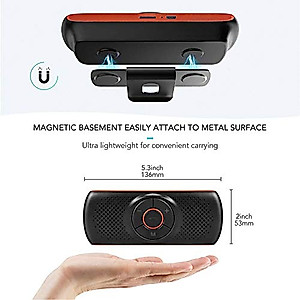 Aigoss Bluetooth Car Speakerphone, Wireless Car Kit for Handsfree Talking Car Stereo Music Receiver Player, Built-in Mic/TF Card Player/Siri & Google Assistant