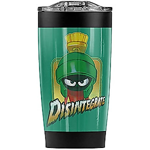 Logovision Looney Tunes Marvin Disintegrate Stainless Steel Tumbler 20 oz Coffee Travel Mug/Cup, Vacuum Insulated & Double Wall with Leakproof Sliding Lid | Great for Hot Drinks and Cold Beverages