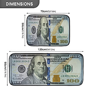 Kitchen Rugs and Mats 2 Pieces 100 Dollar Bill Print Anti Fatigue Kitchen Rug Set Non Slip Bath Mat Entry Floor Carpet Entrance Door Mat Runner 20"x28"+20"x47" 20"x28"+20"x47"