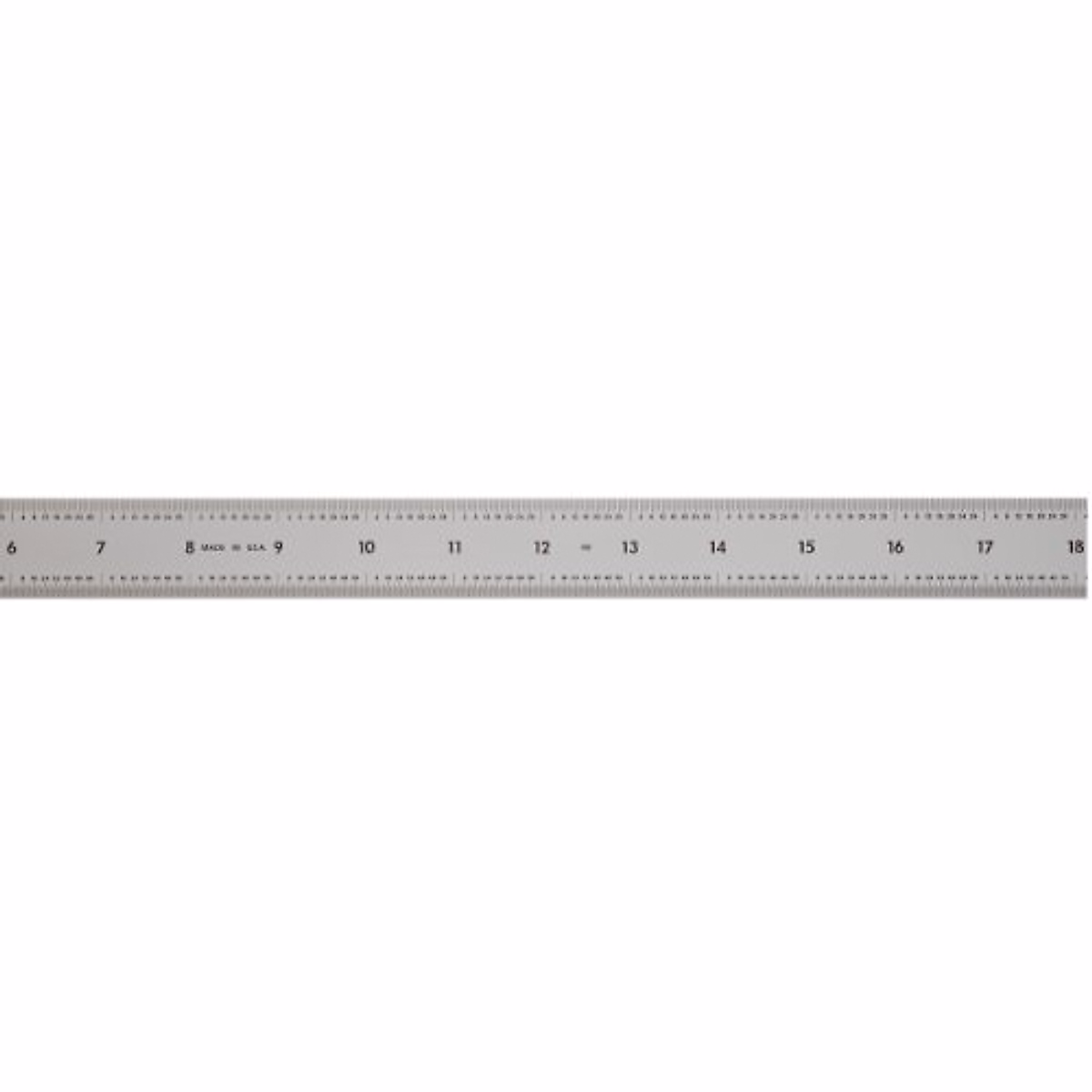 Mitutoyo 182-161, Steel Rule, 24" (4R), (1/8, 1/16, 1/32, 1/64"), 3/64" Thick X 13/16" Wide, Satin Chrome Finish Tempered Stainless Steel