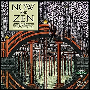 Now and Zen 2024 Wall Calendar: Contemporary Japanese Prints by Ray Morimura | 12" x 24" Open | Amber Lotus Publishing