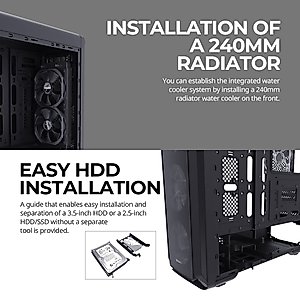 Zalman i3 Edge ATX Mid Tower Computer Case Gaming PC Case, Includes 4X 120mm White LED Fans, Acrylic Side Window, High Airflow Mesh Panel, USB 3.0,Black