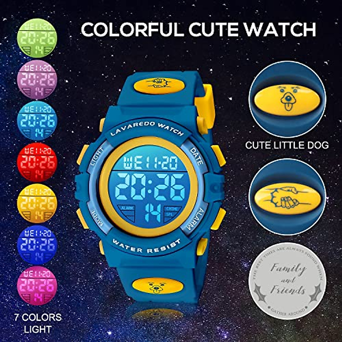 Kids Watch,Boys Watch for 3-15 Year Old Boys,Digital Sport Outdoor Multifunctional Chronograph LED 50 M Waterproof Alarm Calendar Analog Watch for Children with Silicone Band,Kids Gift