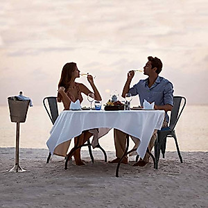 FDW Chairs Metal Stackable Restaurant Dining Chair 18" Seat Height Bar Chairs Indoor/Outdoor Tolix Side Metal Kitchen Trattoria Chairs Set of 4