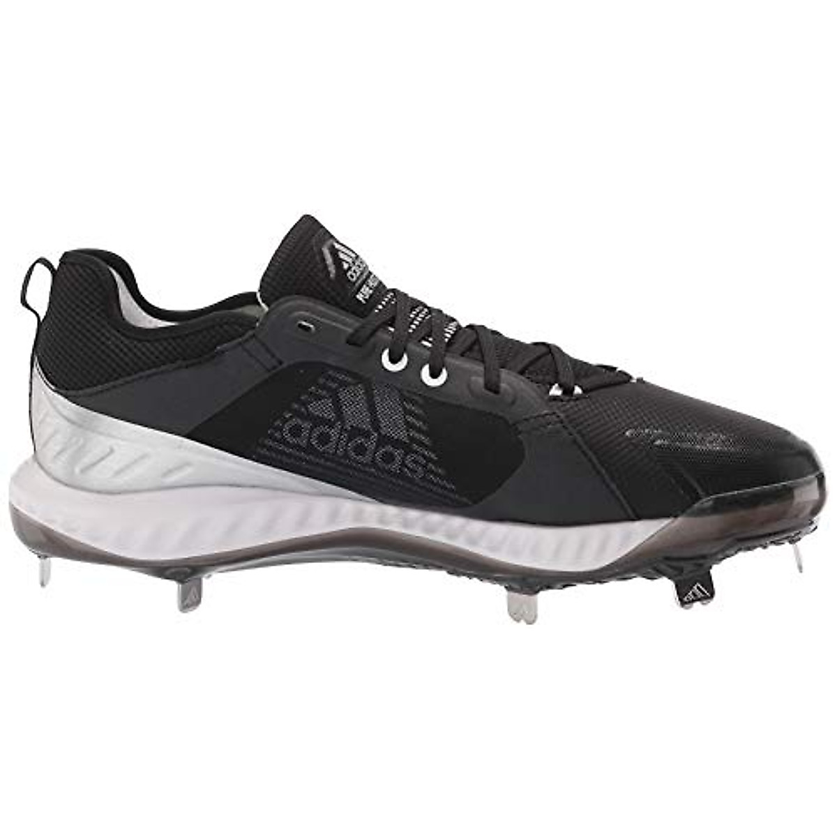 adidas Women's EG5634 Baseball Shoe, Core Black/Silver Metallic/Footwear White, 8