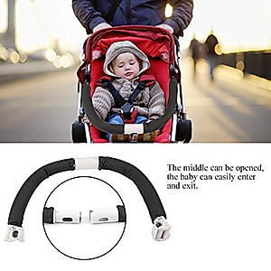 Adjustable Baby Stroller Handle Handlebar Trolley Bumper Grip Handle Bar Armrest Bumper Bar Baby Stroller Accessories Hand Tools(Black)