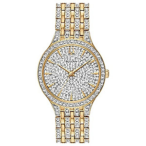Bulova Men's Crystal Phantom Gold Tone 3-Hand Quartz Stainless Steel Style: 98A229