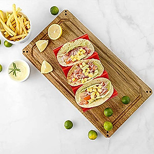 Sihuuu Taco Holder Stand set of 2 - Holds up to 3 tacos in each Taco Tray - Sturdy, Dishwasher and Microwave Safe