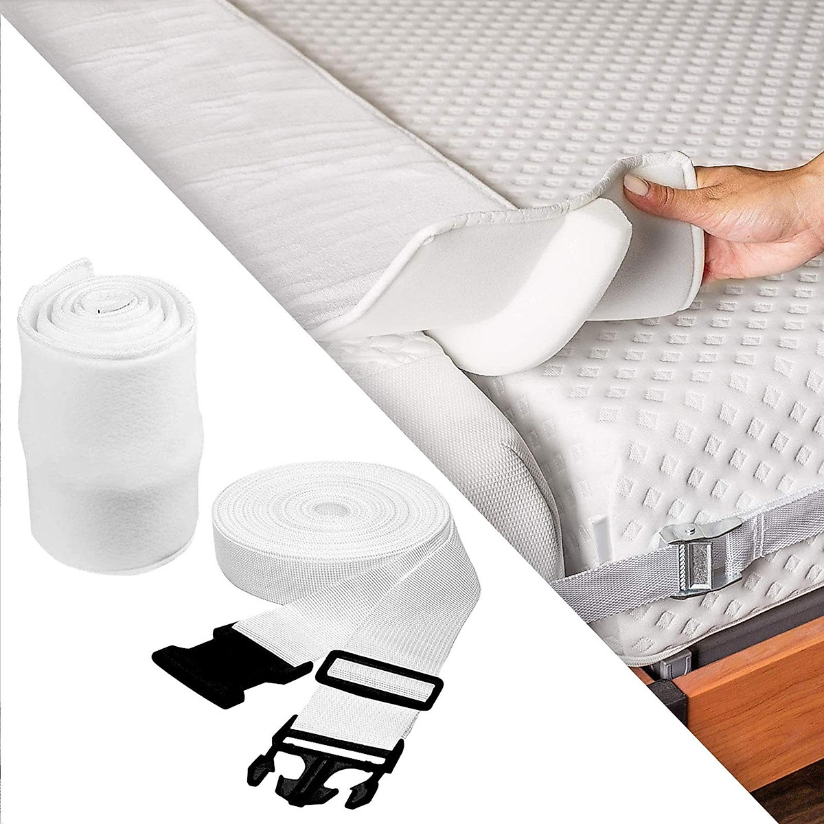 YWJLQH Bed Bridge Connector Mattress Connector Bed Space Filler Mattress Extender Twin to King Converter Kit for Guests Stayovers, 195cmx25cm