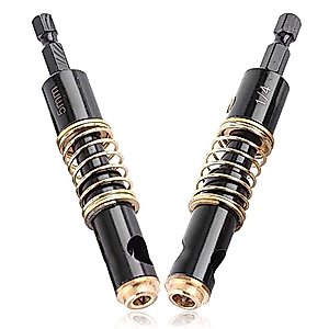 Mesee 2 Pcs 1/4 Inch Hex Shank Center Drill Bit Set, 5mm & 1/4'' Door Hinge Self Centering Tapper Core Hole Opening Puncher Reaming Bits Woodworking Drilling Tools for Window Cabinet