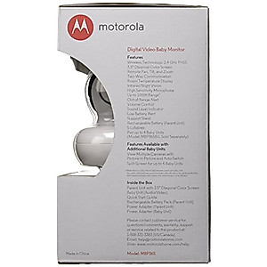 Motorola MBP36S Remote Wireless Video Baby Monitor with 3.5-Inch Color LCD Screen, Remote Camera Pan, Tilt, and Zoom