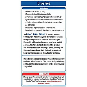 NeilMed Sinus Rinse Kit with Nasamist Extra Strength Hypertonic Saline Spray, 1 Count