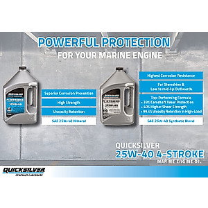 Quicksilver by Mercury Marine 25W-40 Synthetic Marine Engine Oil, 1 Qt.