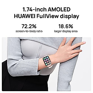 HUAWEI Watch FIT 2 Smartwatch, 1.74-inch Display, Bluetooth Calling, Up to 10 Days Battery Life, Quick-Workout Animations - (Blue)