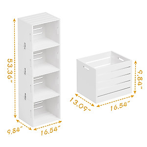 Timy 4-Tier Adjustable Kids Bookshelf Wood Book Storage Toy Storage Organizer Practical Book Storage Rack for Bedrooms Study Rooms Playrooms