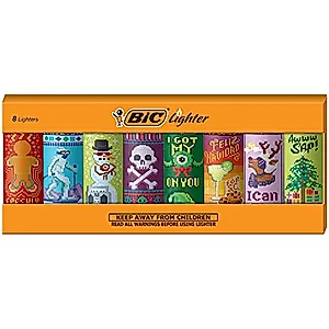 BIC Special Edition Holiday Series Lighters, Set of 8 Lighters