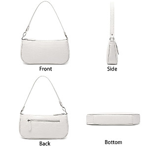 Shoulder Bags for Women Small Y2K White Purse Tote Handbag Clutch 90s Retro Classic