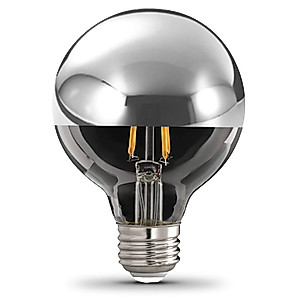 Feit Electric G2540/CHR/827/FIL/4 40 W EQ G25 DM Specialty Decor LED Light Bulb, 4-Pack