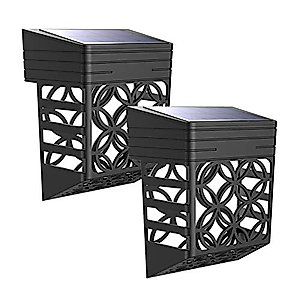 Solar Fence Light Outdoor, Solar Deck Light, Waterproof Solar Wall Light Outdoor for Outdoor Fence, Yard, Patios, Stairs, Steps, Front Doors, Garden Lighting Decoration Outdoor Lights (2 Pack)