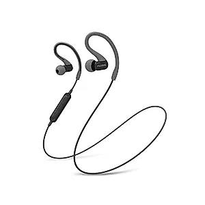 Koss BT232i Wireless Bluetooth Earclips, In-Line Microphone, Volume Control and Touch Remote, Sweat Resistant, Dark Grey and Black