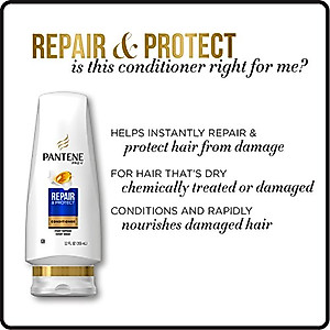Pantene Sulfate Free Conditioner for Damaged Hair, Repair and Protect, 24 Fl Oz (Pack of 2) (Packaging May Vary)