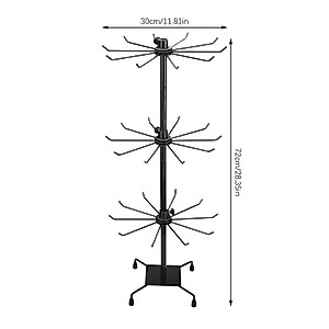 Firlar Rotating Jewelry Display Holder, 3 Tier Rotating Necklace Holder Rack Fashion Counter Jewelry Tree Stand Display Organizer for Necklaces, Bracelets, Earrings, Ring