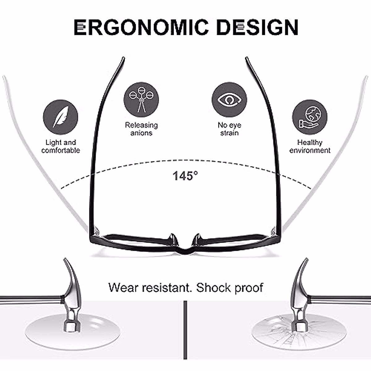 ZEHEXA Reading Glasses for Women Blue Light Blocking Glasses Filter UV Round Lightweight Readers Glasses for Women and Men Reader 0.05