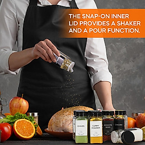 AuroTrends Empty Spice Jars with Labels 4oz 48Pack, 4 oz Seasoning Containers with Preprinted Spice Labels/Funnel/Marker for Pantry Organizers and Storage (4fl.oz, 48Pack)